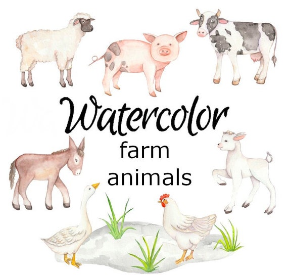 Watercolor watercolour insect farmer png farm animals clipart nature ...