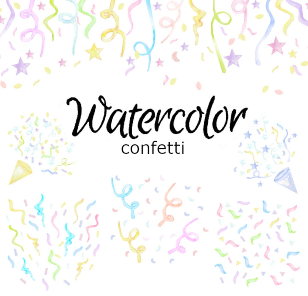 WATERCOLOR CLIPART Confetti Art Scrapbooking Png, Graphics, Watercolour ...