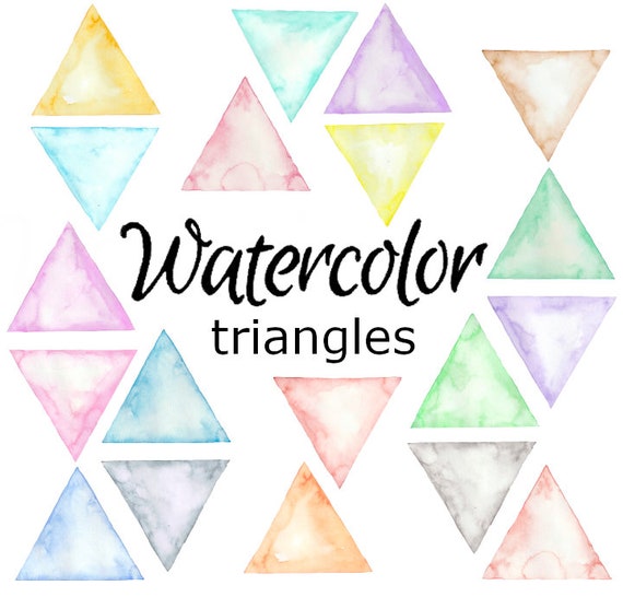 WATERCOLOR CLIPART Triangles Abstract Art Scrapbooking - Etsy