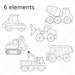 DIGITAL STAMP Construction Vehicles Clipart Vector File Png Eps Svg Art ...