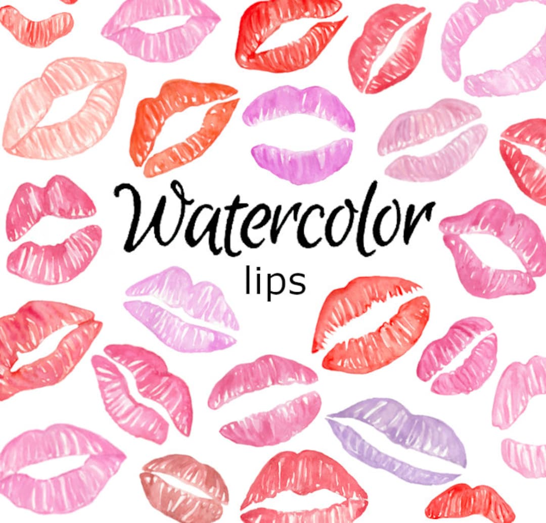 WATERCOLOR CLIPART Lips Scrapbooking Png Graphics Watercolour ...