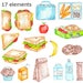 WATERCOLOR CLIPART, Lunch Food Scrapbooking Png Graphics Watercolour ...