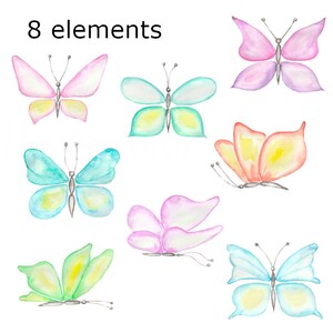 WATERCOLOR CLIPART, Butterfly Clipart Nature Scrapbooking Clip Art ...