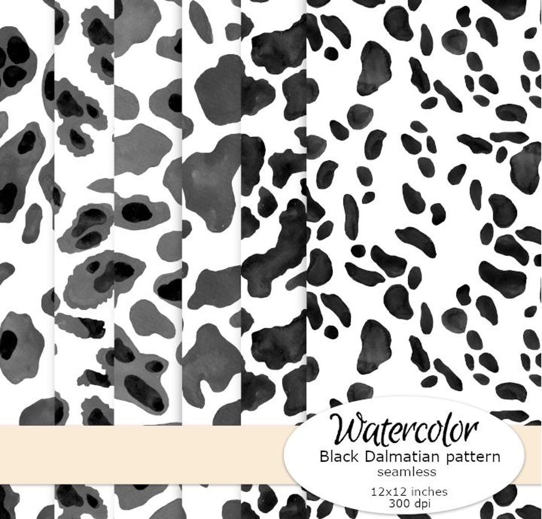 Watercolor Dalmatian Spots Clipart Seamless Digital Paper Backgrounds ...