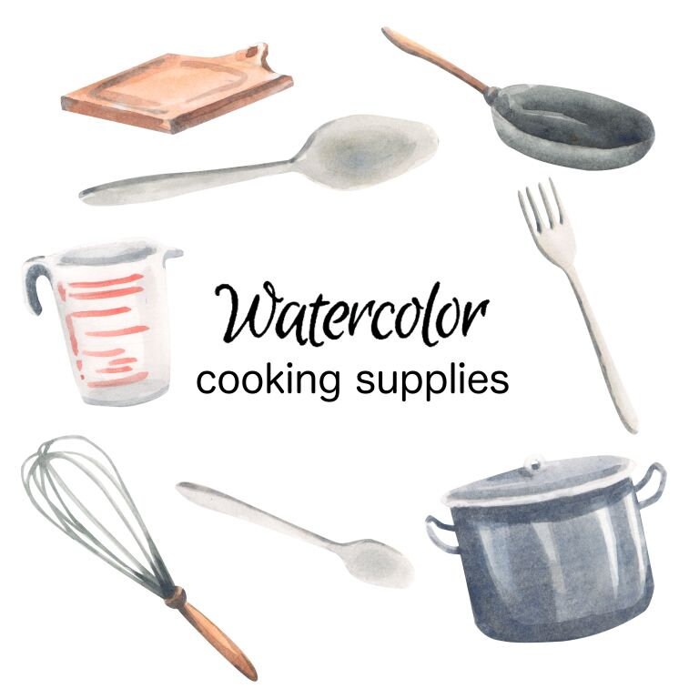 WATERCOLOR CLIPART Cooking Scrapbooking Cook Png Graphics | Etsy