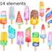 WATERCOLOR CLIPART Popsicle Ice Cream Scrapbooking Png Graphics ...