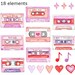 Watercolor Valentine's Mixtape Clipart: Scrapbooking PNG Graphics - Etsy