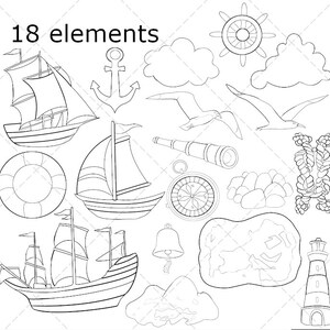 DIGITAL STAMP Marine Clipart Vector File Png Eps Svg Art Digi ...