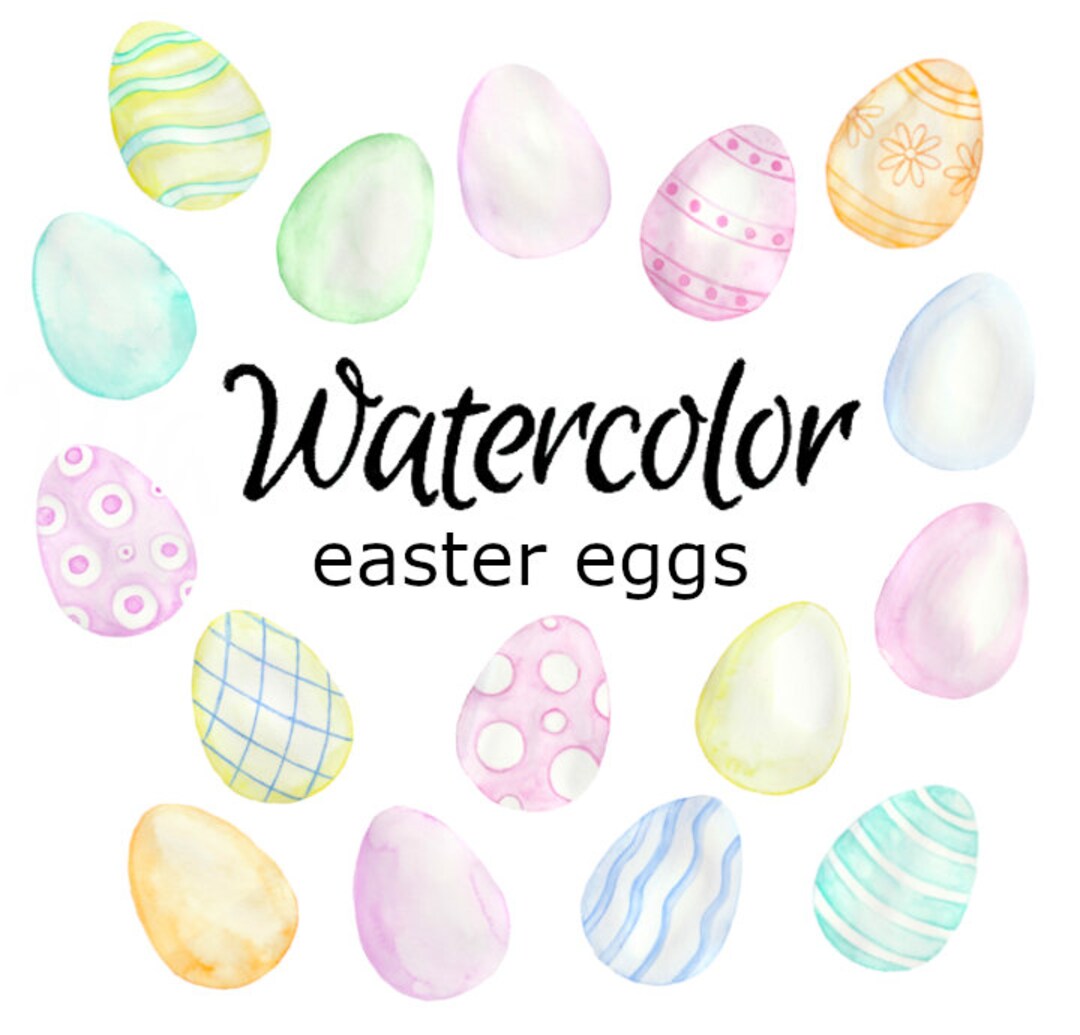 WATERCOLOR CLIPART Easter Eggs Clip Art Nature Scrapbooking Animals Png ...