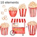 Watercolor Popcorn Clipart Set: Hand-painted PNG Graphics - Etsy UK