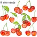 WATERCOLOR CLIPART, Cherry Scrapbooking Kitchen Png, Graphics ...