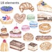 WATERCOLOR CLIPART, French Pastries Cupcake Food Scrapbooking Png ...