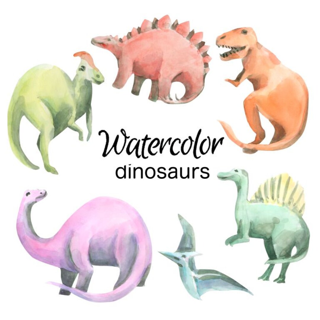 WATERCOLOR CLIPART Dinosaurs Clip Art Nature Scrapbooking Animals Png ...