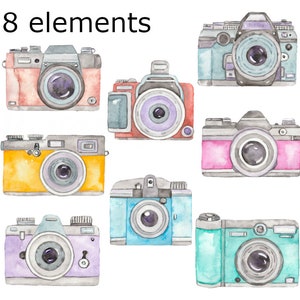 WATERCOLOR CLIPART, Camera Art Scrapbooking Png, Graphics, Watercolour ...