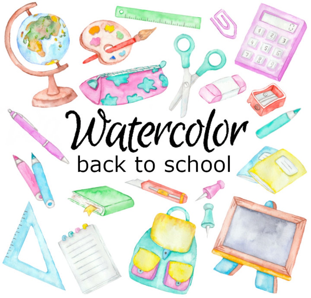 WATERCOLOR CLIPART, Back to School Art Scrapbooking Play Ground Png ...