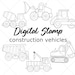 DIGITAL STAMP Construction Vehicles Clipart Vector File Png Eps Svg Art ...