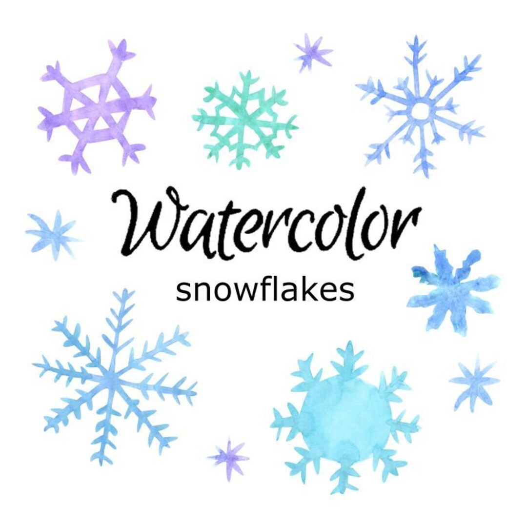 WATERCOLOR CLIPART, Snowflakes Scrapbooking Png, Graphics, Watercolour ...