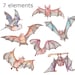 WATERCOLOR CLIPART Bat Clip Art Nature Scrapbooking Animals Png ...