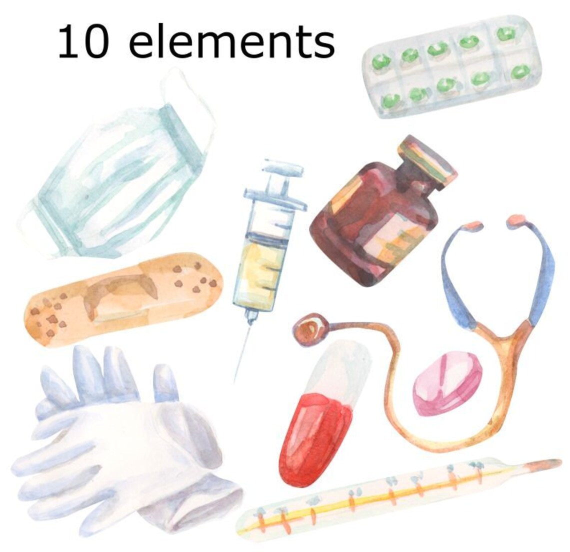 WATERCOLOR CLIPART Medical Doctor Nurse Art School - Etsy