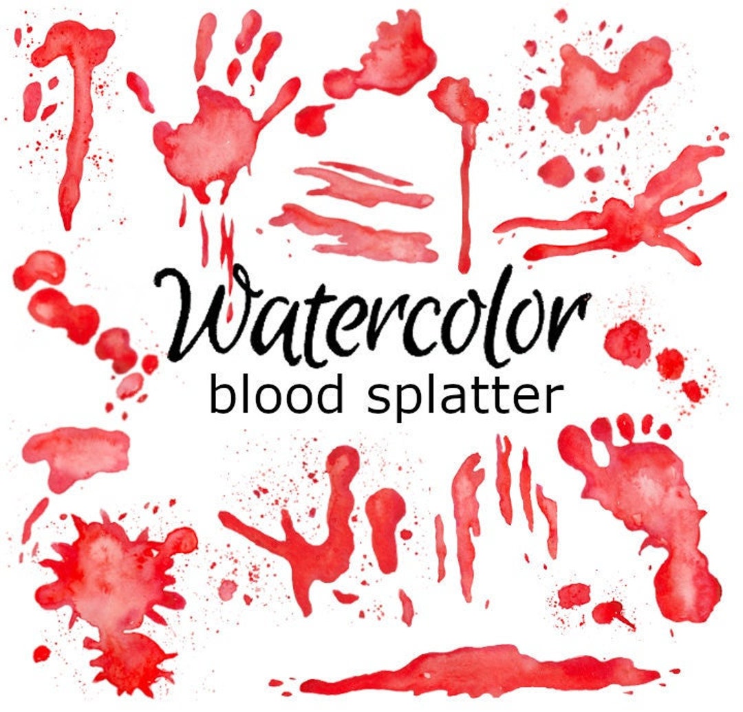 WATERCOLOR CLIPART Blood Splatter Halloween Png Graphics Watercolour ...