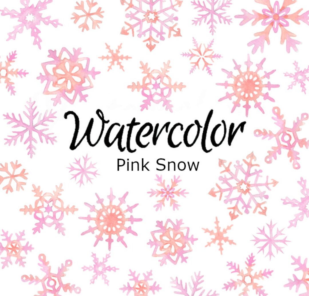 Watercolor Pink Snowflakes Clipart: Winter Graphics (PNG) - Etsy