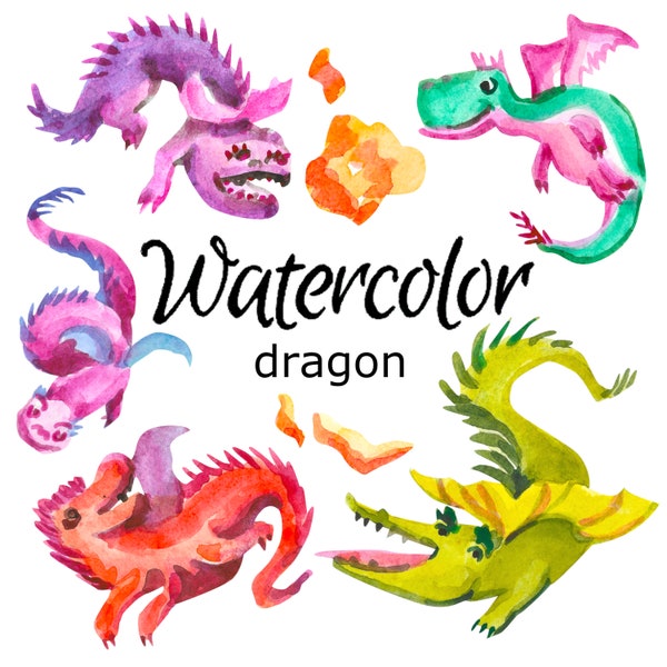Dragon Clipart Painting - Etsy