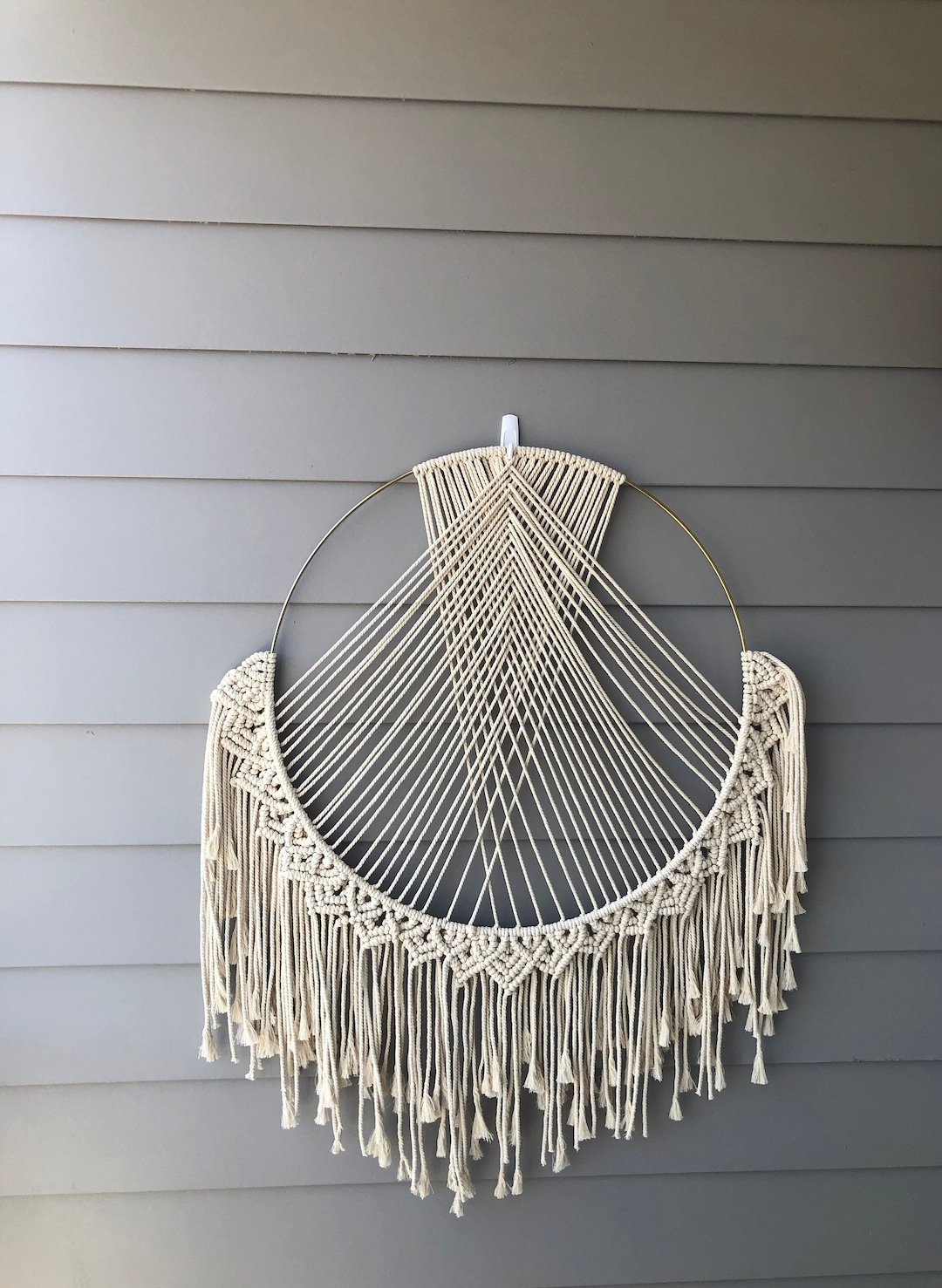 Macrame Circle Wall Art - Willow , 35 Inches, Large Macrame Wall Art ...