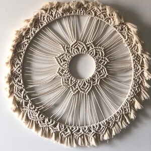 Macrame Circle Wall Art - Majestic , 35 Inches, Large Macrame Wall Art ...