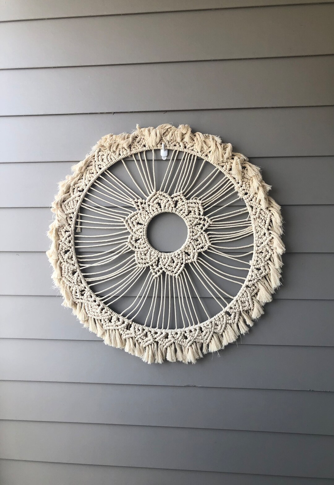 Macrame Circle Wall Art - Majestic , 35 Inches, Large Macrame Wall Art ...