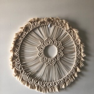 Macrame Circle Wall Art - Majestic , 35 Inches, Large Macrame Wall Art ...