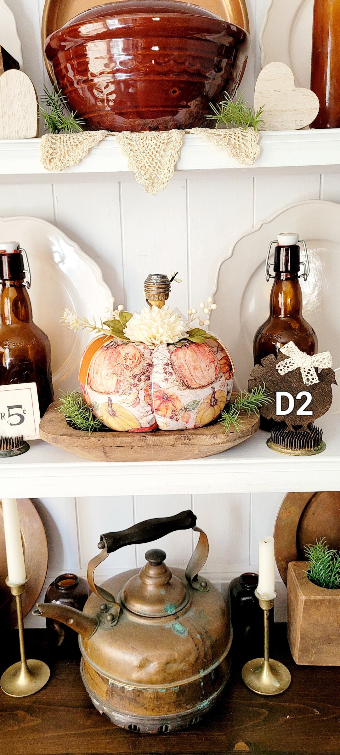 Fall Vintage Spool Pumpkin, Vintage Pumpkins, Hand-made Pumpkins ...