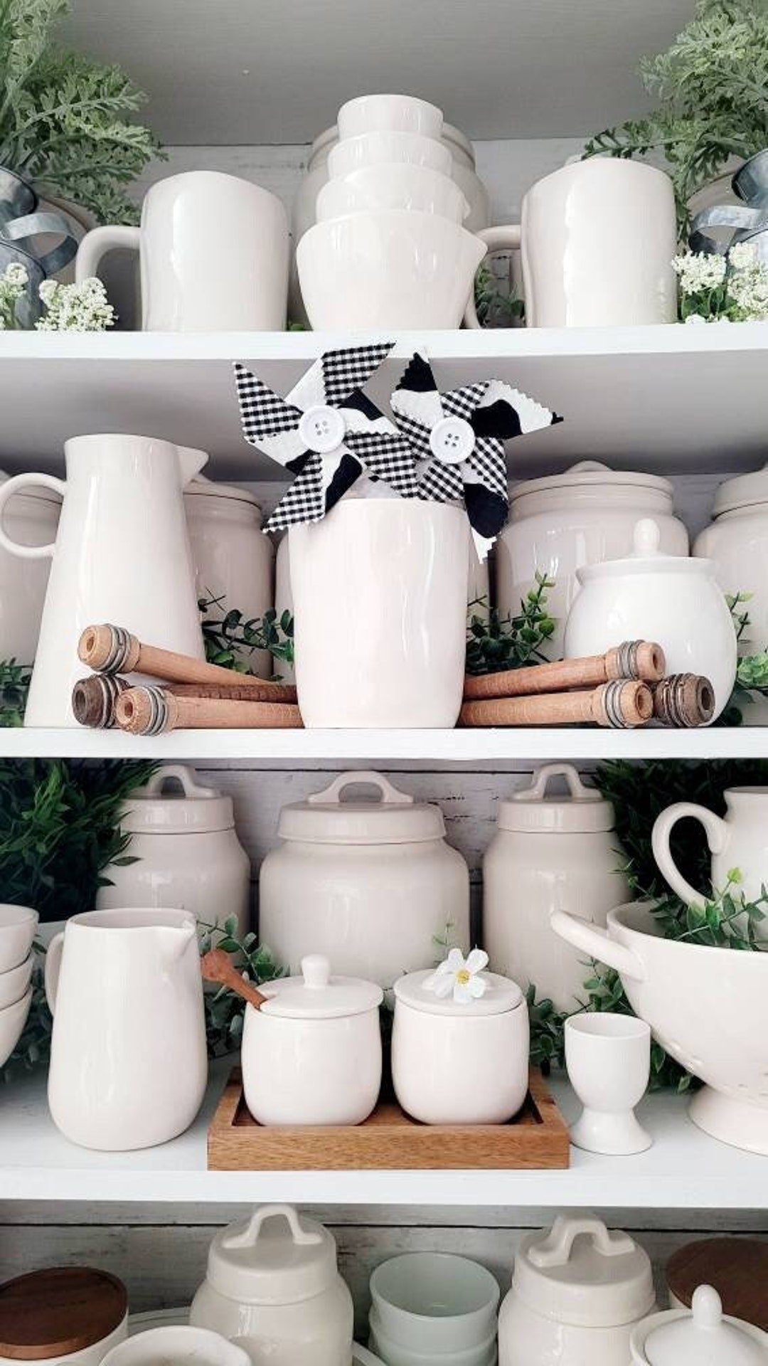 Farm Line Cow Tiny Gingham Print Pinwheels, Farm Decor, Farmhouse Decor ...