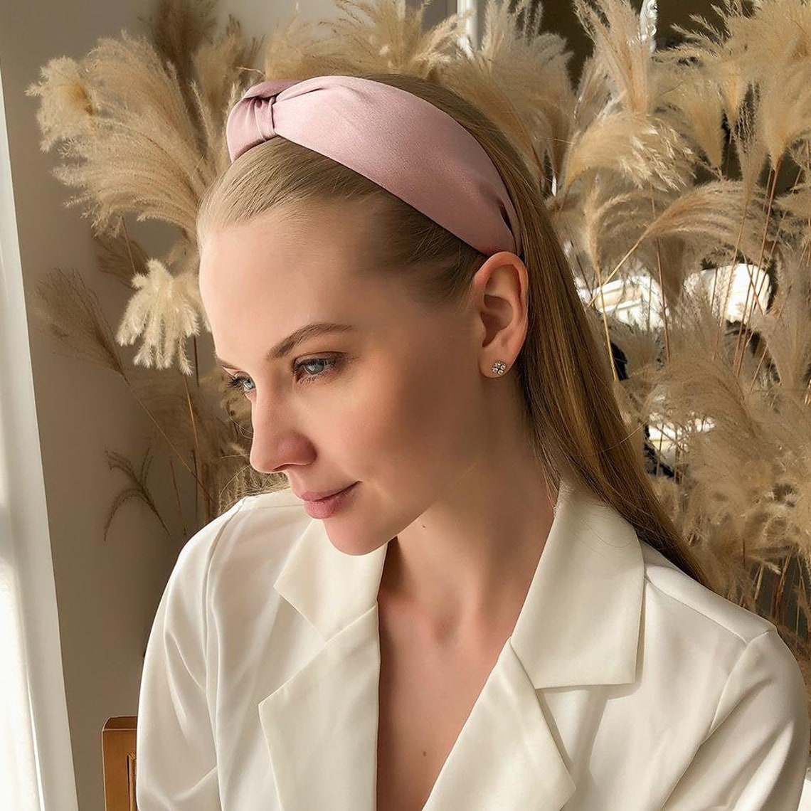 Top Knot Headband Satin Knotted Spring Color Wide Headbands | Etsy