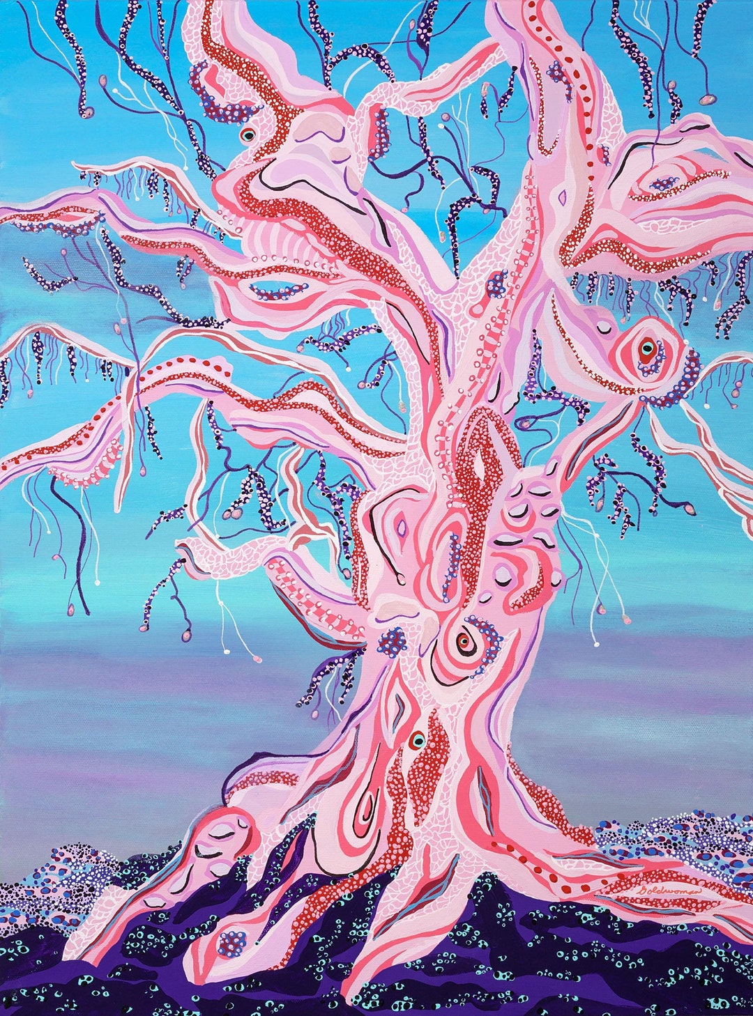 Tree of Life, Pink Tree, Magical Art, Magical Realism, Whimsical Art ...