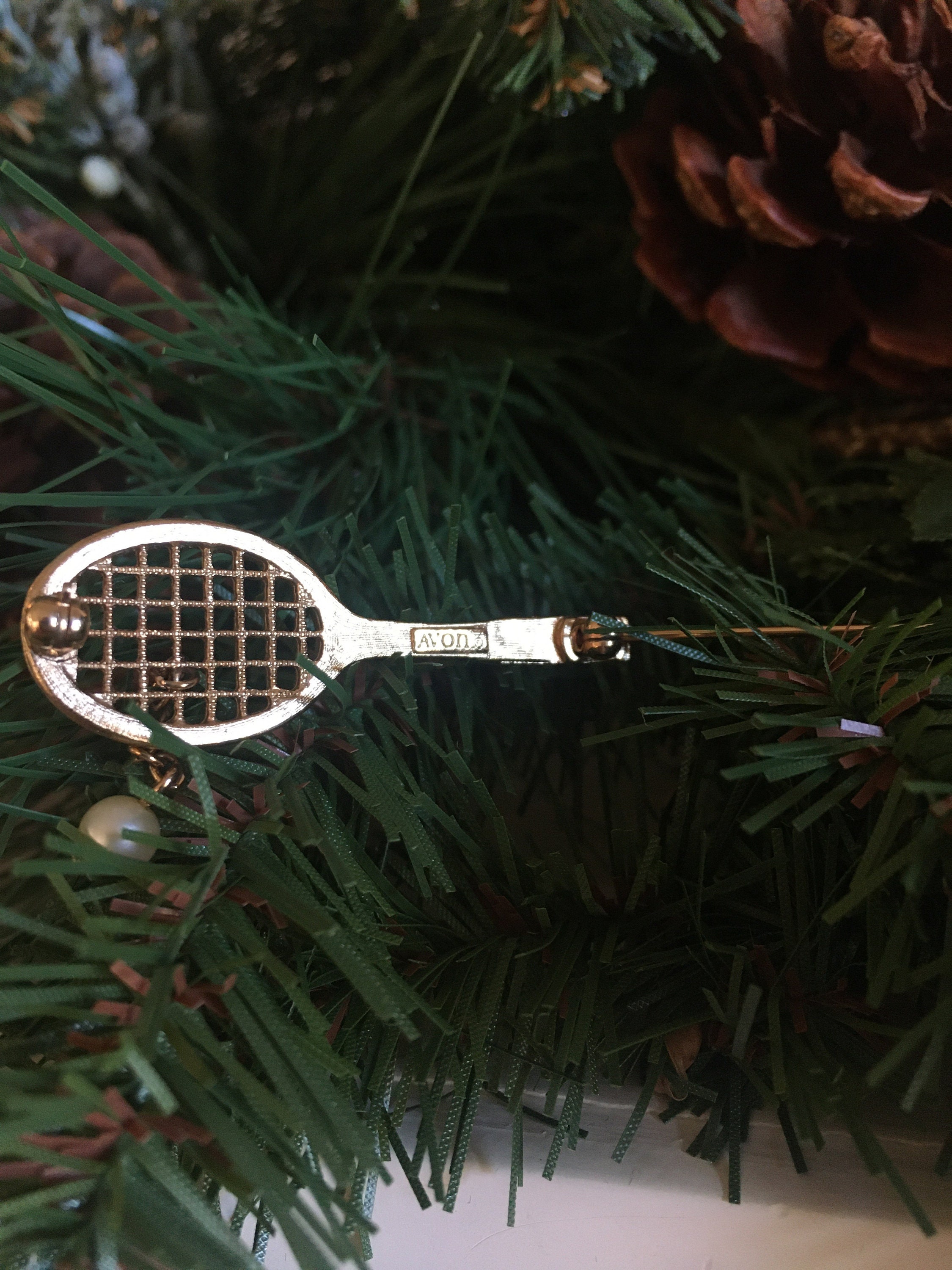 Vintage Tennis Racquet Pin - Etsy