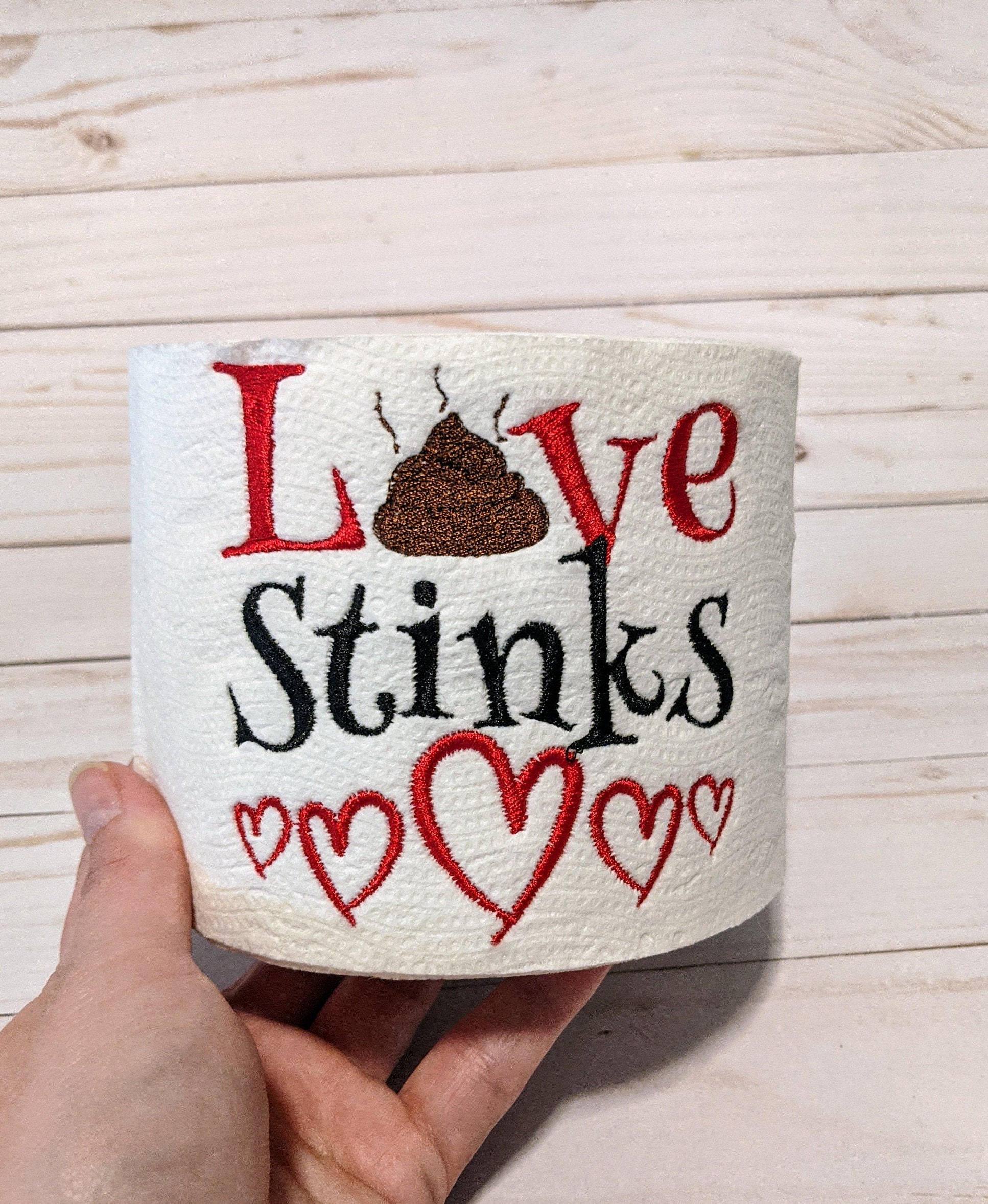 Love Stinks Embroidered Toilet Paper Roll | Etsy