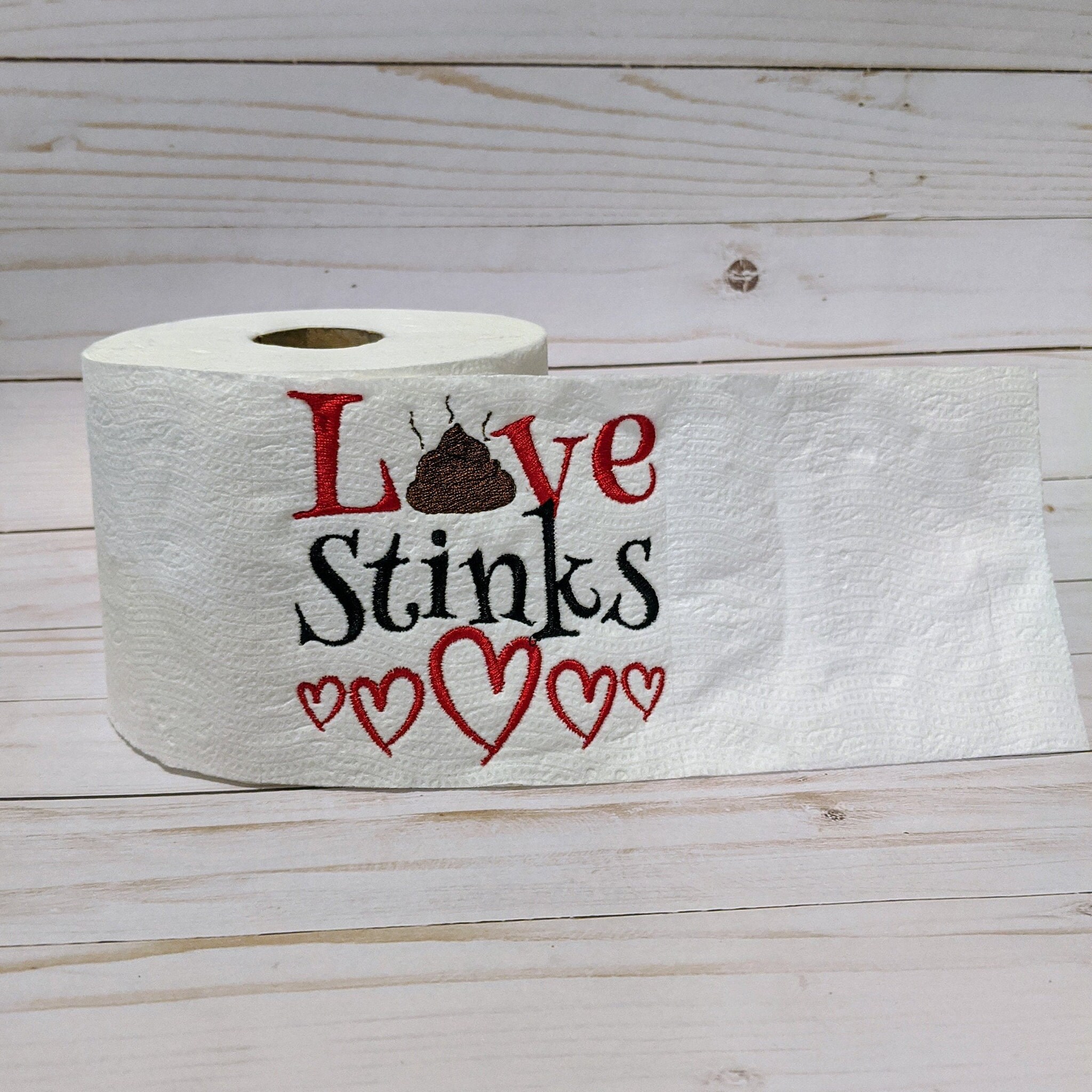 Love Stinks Embroidered Toilet Paper Roll | Etsy