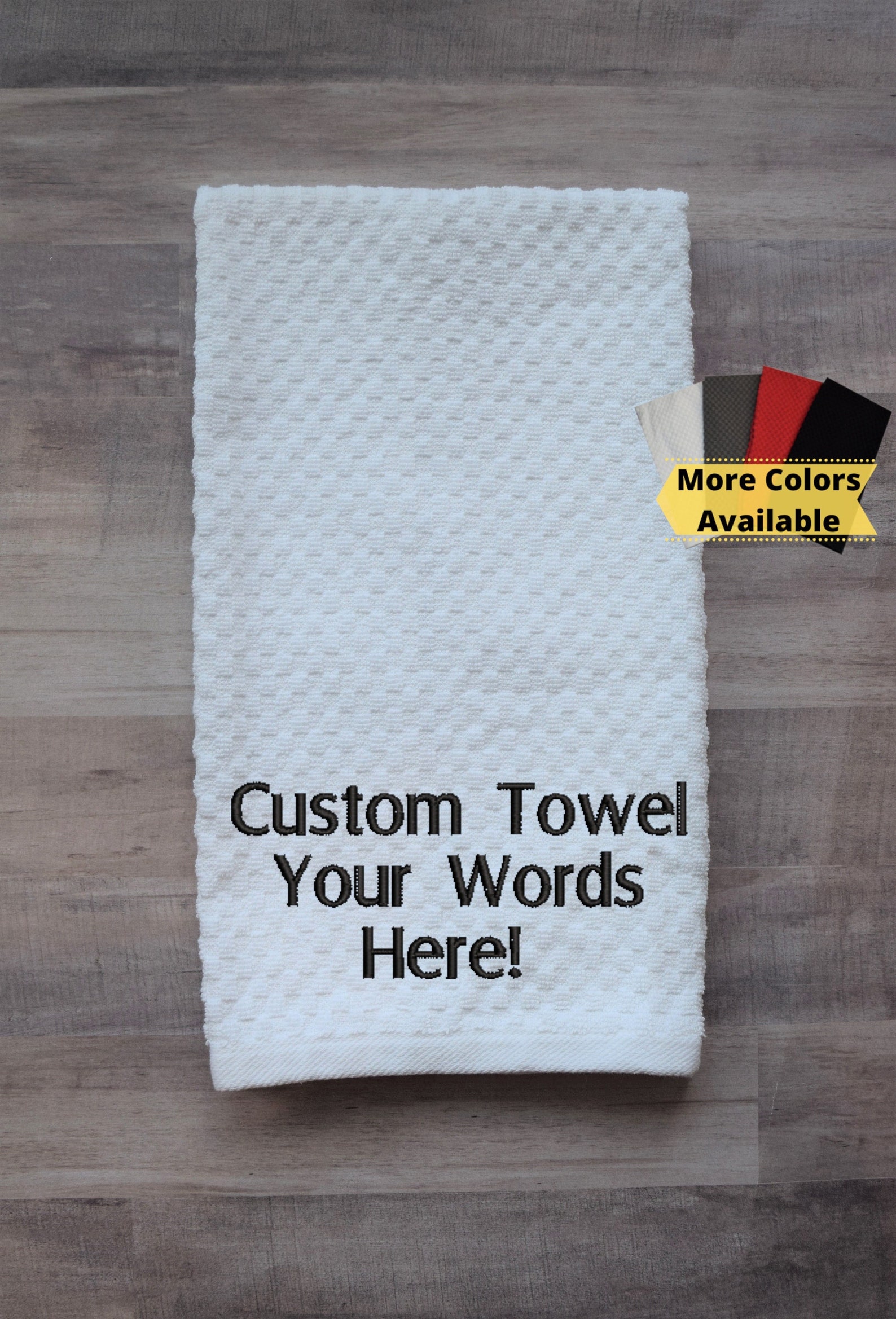 Custom Wording Embroidery Towel/personalized Kitchen Towel | Etsy