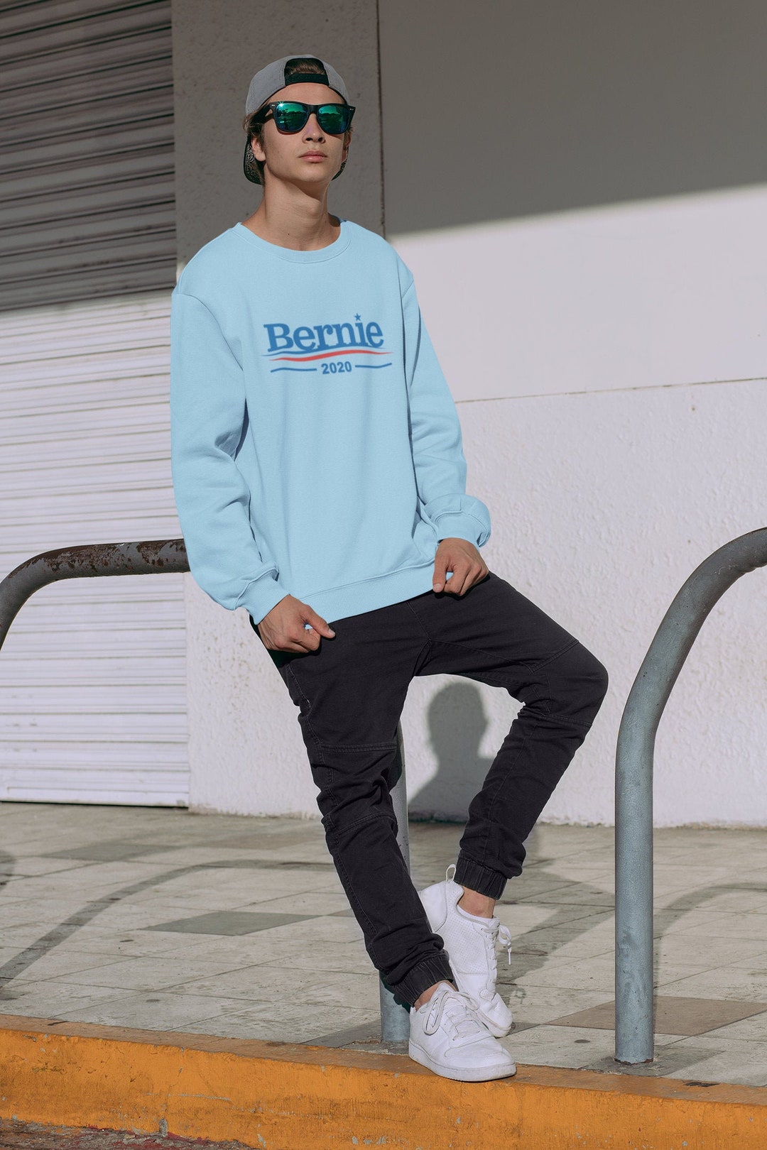 Bernie 2020 Sweatshirt, Bernie Sanders Light Blue Mens Sweatshirt ...