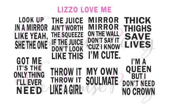 Lizzo Lyrics Vinyl Sticker / Decal Lizzo Crafts Lizzo | Etsy