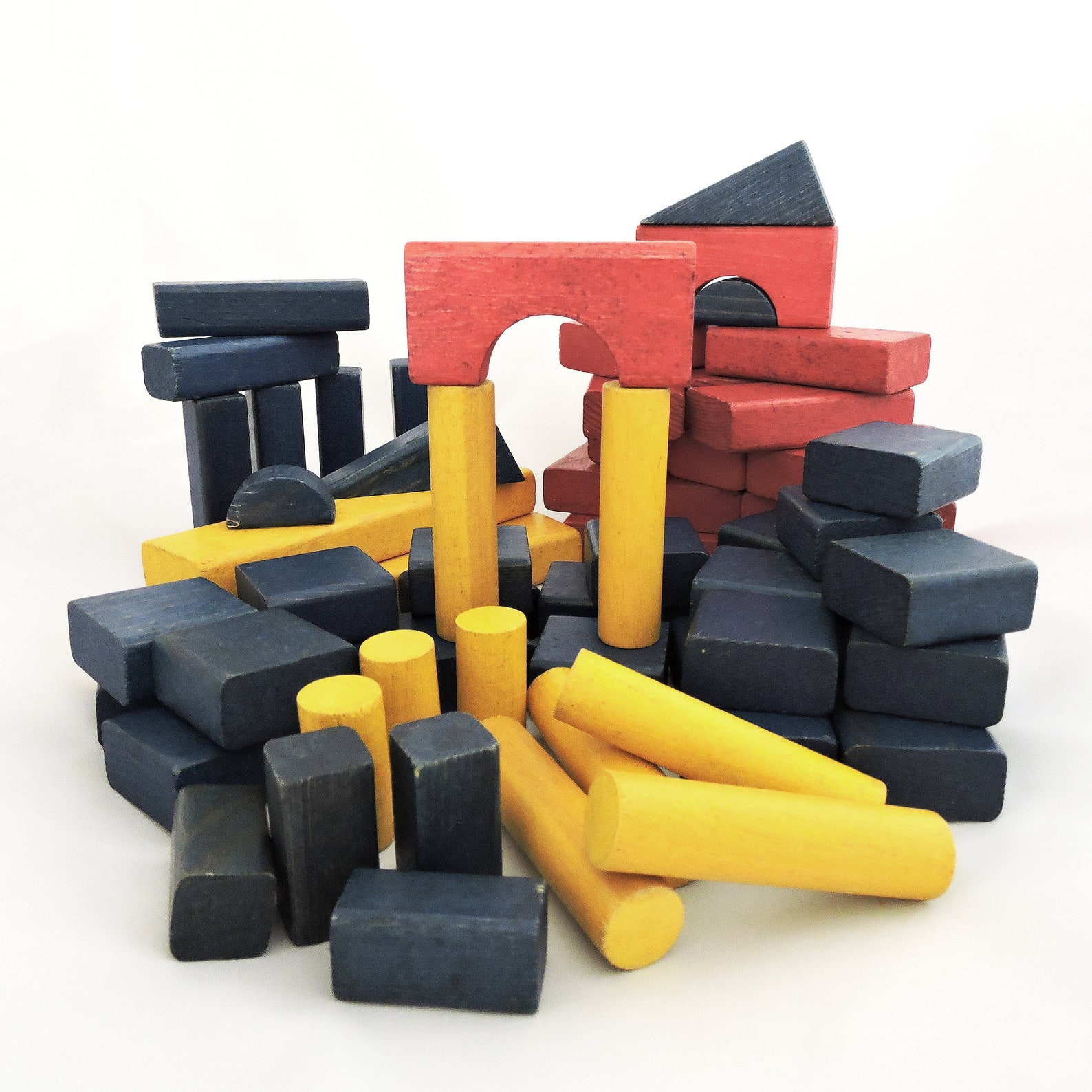 Playskool Wood Building Blocks Vintage Mid Century 1950s - Etsy