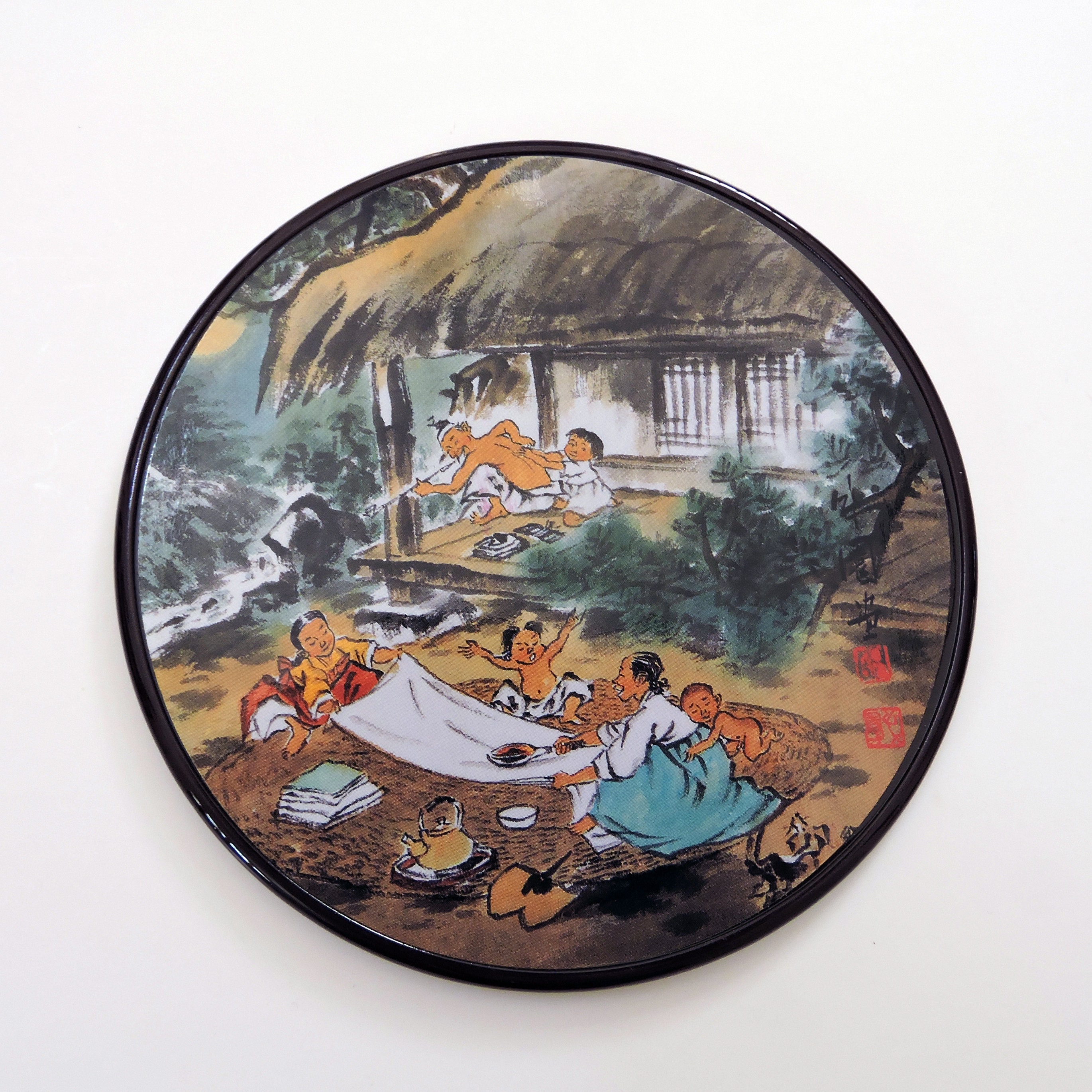 Korean Coasters Genre Painting Woowon Humorous Scenes of Korea - Etsy