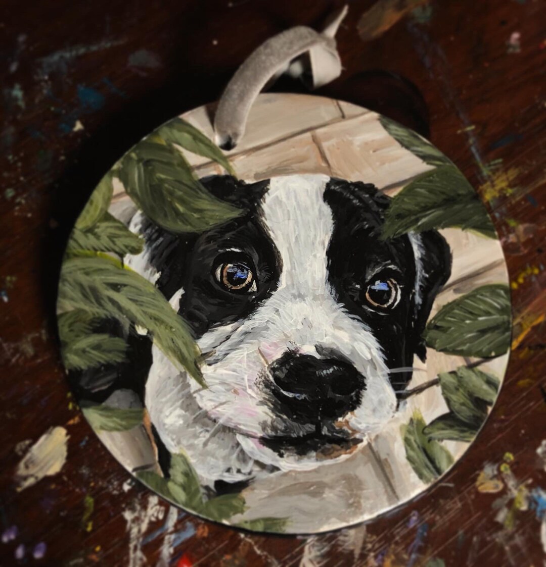 Custom Hand-painted Pet Portrait Ornament Gift for Animal Lovers ...