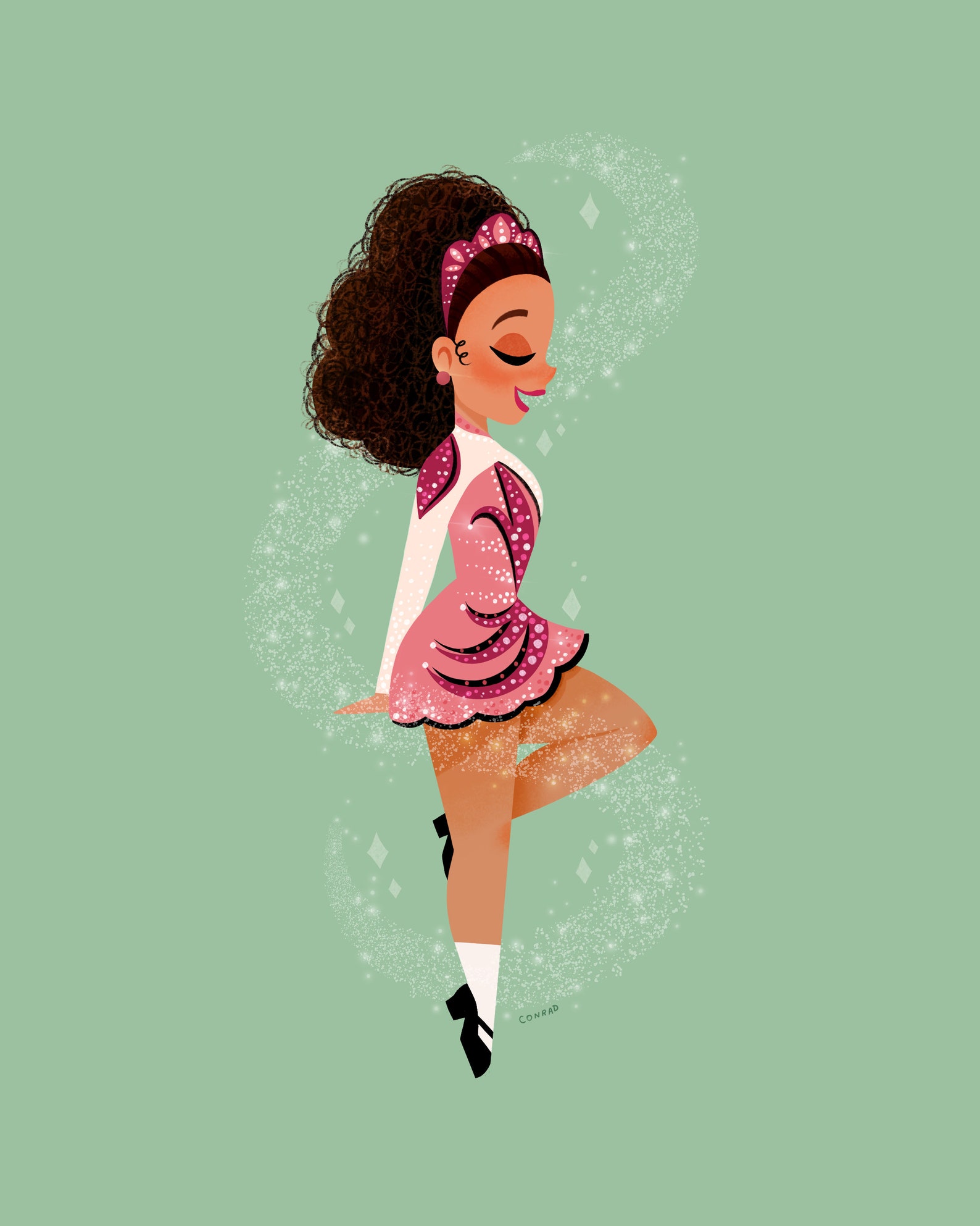 Irish Dancer Art Print, Amanda Conrad Illustration, 8x10 Fine Art Paper ...