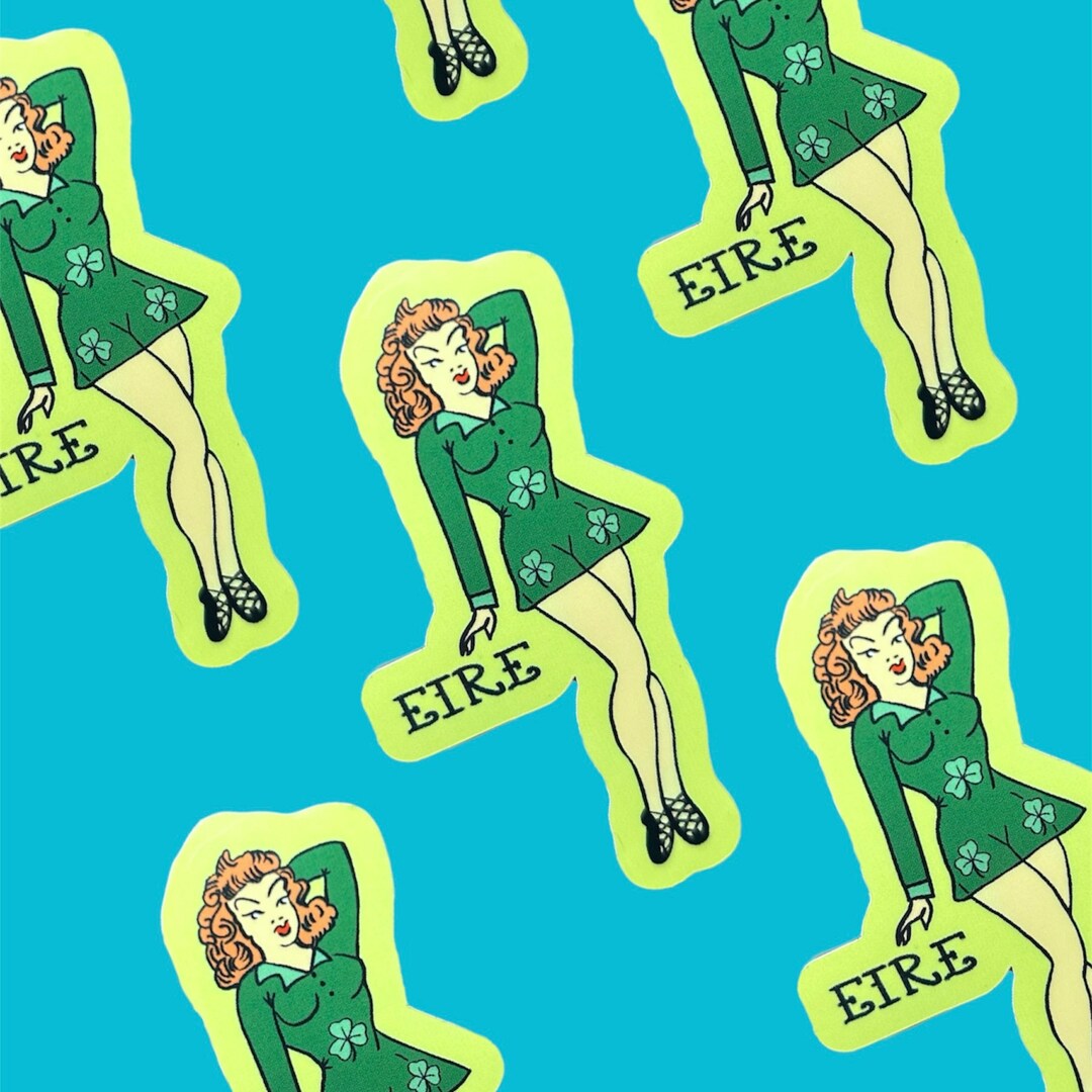 Pin-up Irish Dancer Sticker // Classic Sailor Jerry Tattoo Inspired ...