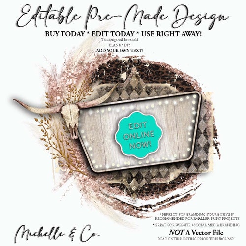 Custom Western Logo - Etsy