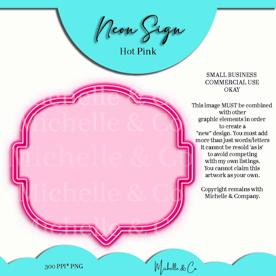 Hot Pink Neon Sign, Neon Sign Clipart, Digital Neon Sign Png, Digital ...