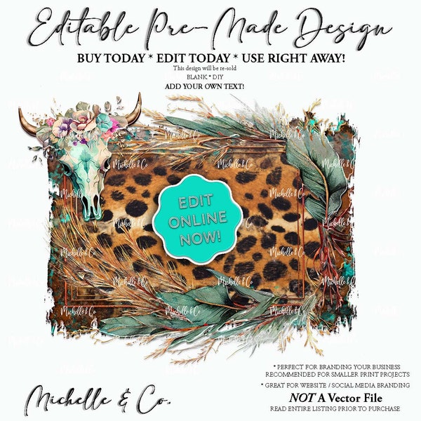 Cheetah Print Logo Business Cards - Etsy