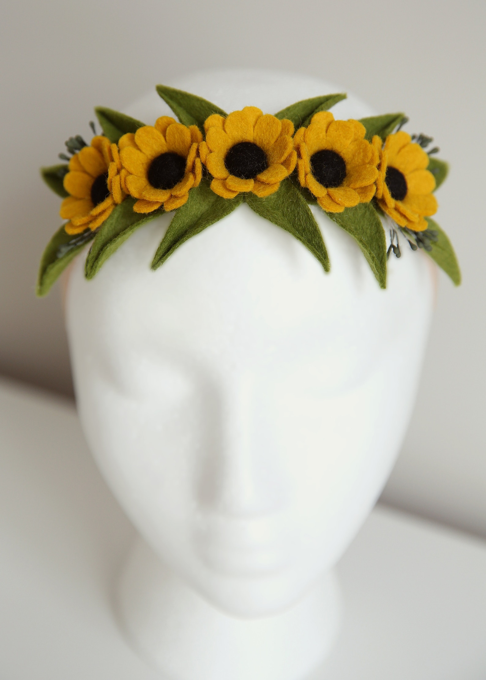 Wool Felt Sunflowers Headband Sunflower Crown Felt Headband - Etsy