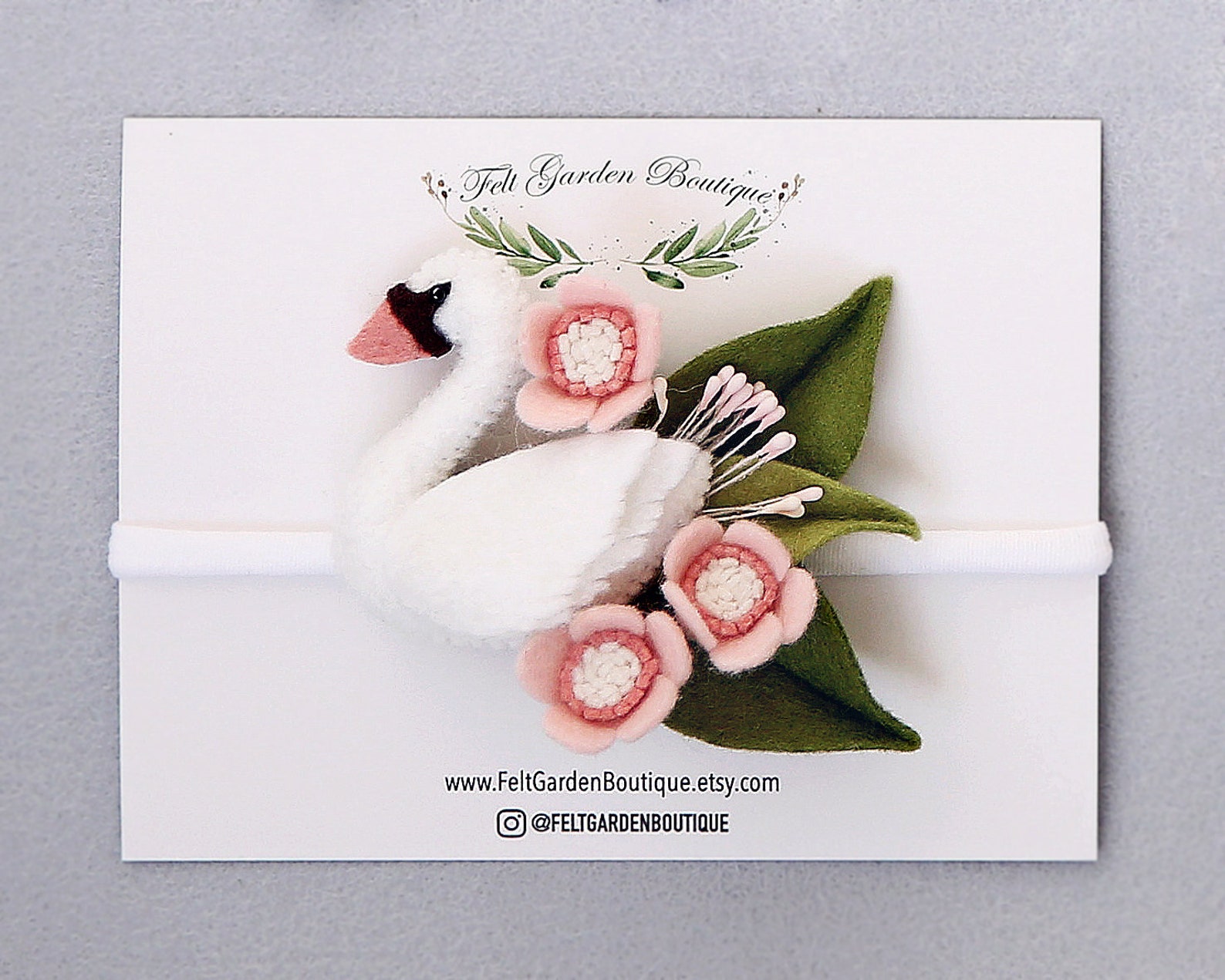 Wool Felt Swan Headband Felt Swan Crown Felt Headband Swan | Etsy